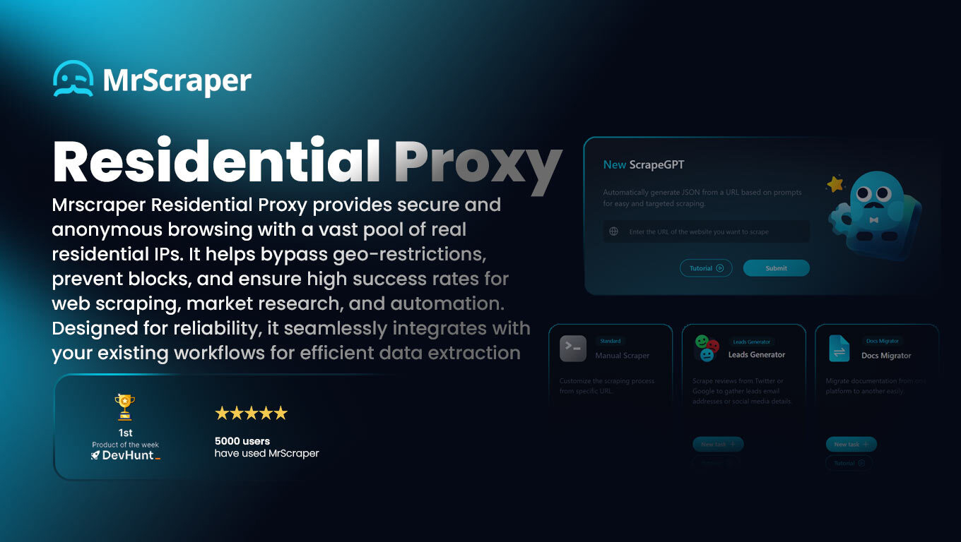 Mrscraper Residential Proxy | MrScraper